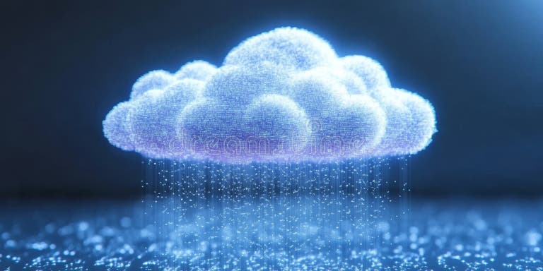 Abstract Technology Data Stream Visualization of Cloud Connectivity in ...