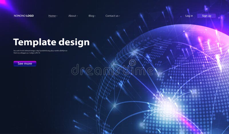 Abstract Technology Data Visualization Background. Network Futuristic ...