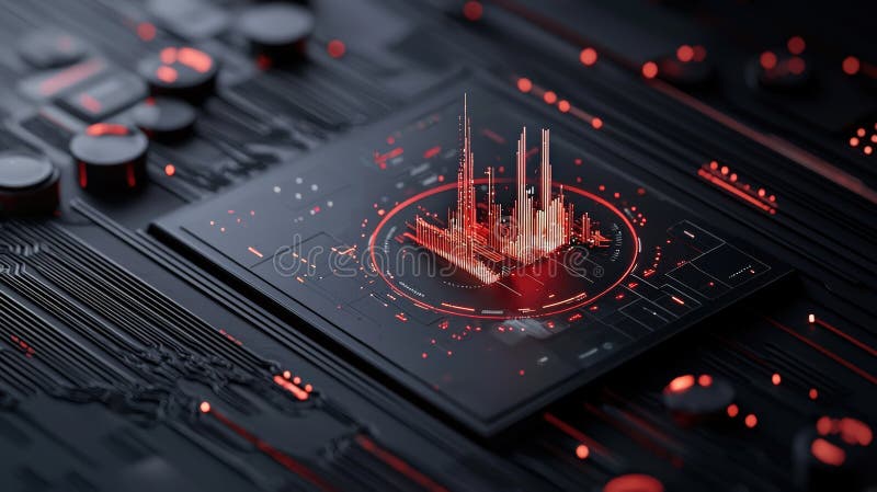 Abstract Technology Design with Data Visualization Stock Illustration ...