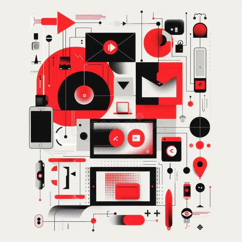 Abstract Technology Design with Geometric Shapes, Devices, and ...