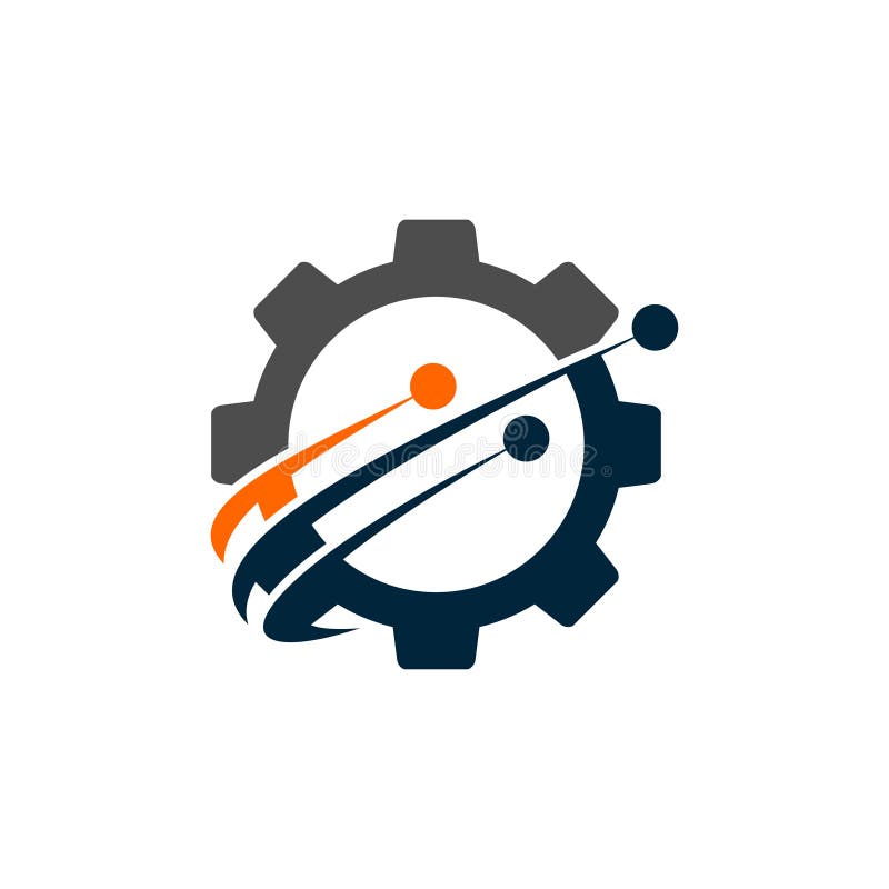 Abstract Technology Design Logo Vector Illustration Machine Stock ...