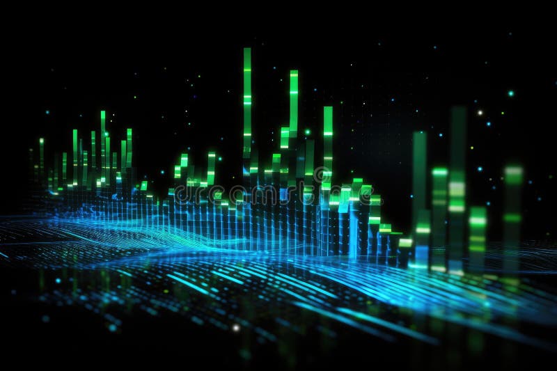 Abstract Technology Digital Equalizer Background. 3d Illustration with ...