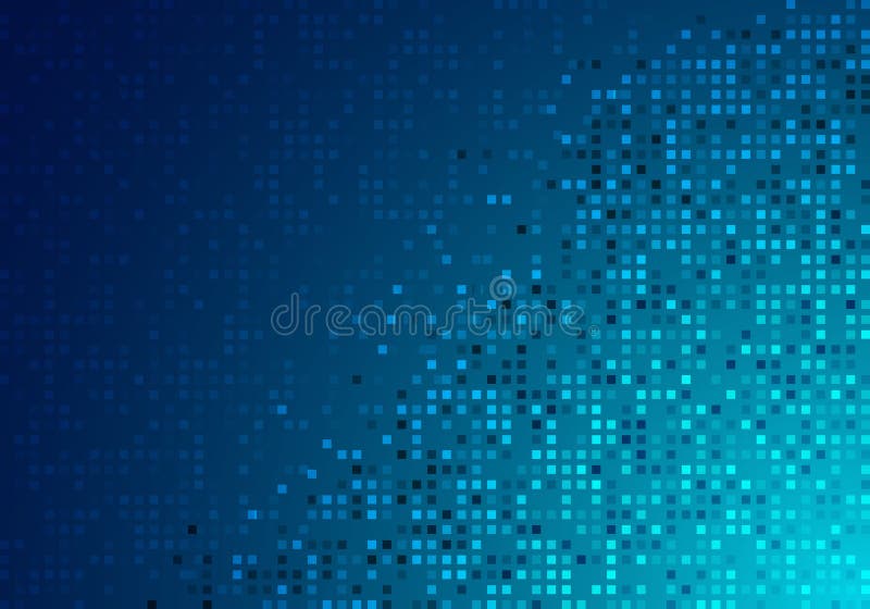 Abstract Technology Digital Futuristic Concept Blue Glowing Pixel ...