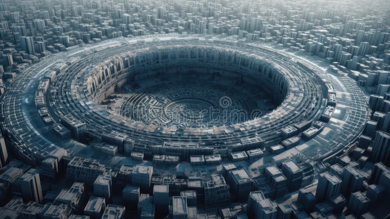 Abstract Technology Digital Hi Tech Concept. Futuristic Virtual City ...