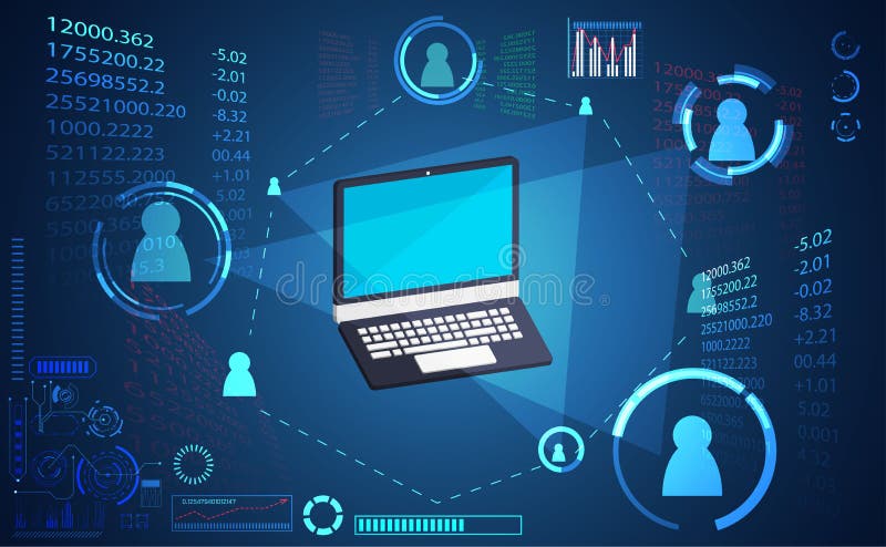 Abstract Technology Digital Link Network Connection, Laptop Link Stock ...