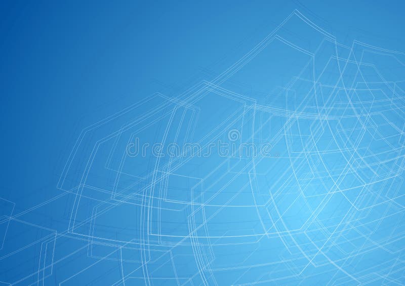 Technology Drawing with Metal Hexagon Stock Vector - Illustration of ...