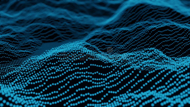 Abstract Technology Dynamic Background. Many Dots in Motion. Modern ...