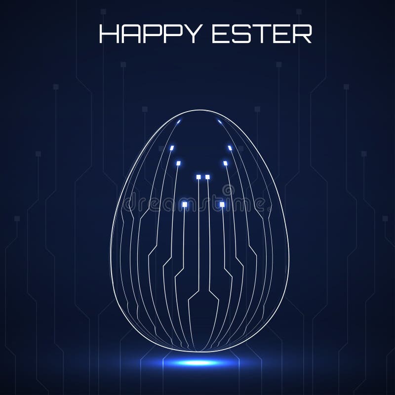 Abstract Technology Easter Eggs with Circuit Board Stock Vector - Illustration of futuristic ...