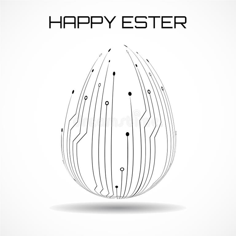 Abstract Technology Easter Eggs with Circuit Board Stock Vector ...