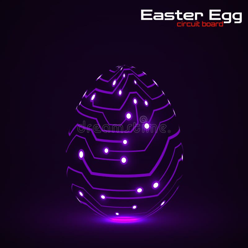 Abstract Technology Easter Eggs with Circuit Board Stock Vector - Illustration of happy ...