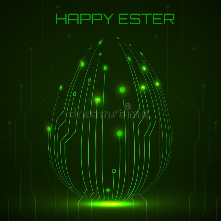Abstract Technology Easter Eggs with Circuit Board Stock Vector ...