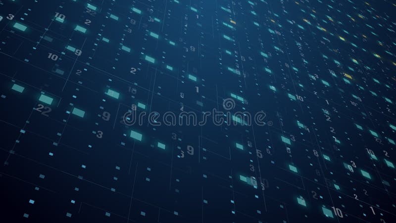 Abstract Technology Floating Code Number Digital Grid Motion Background Loop Virtual Reality