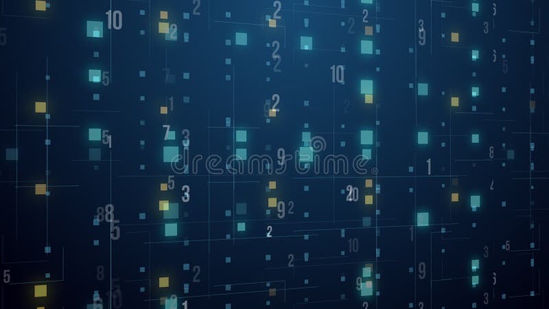 Abstract Technology Floating Code Number Digital Grid Motion Background ...