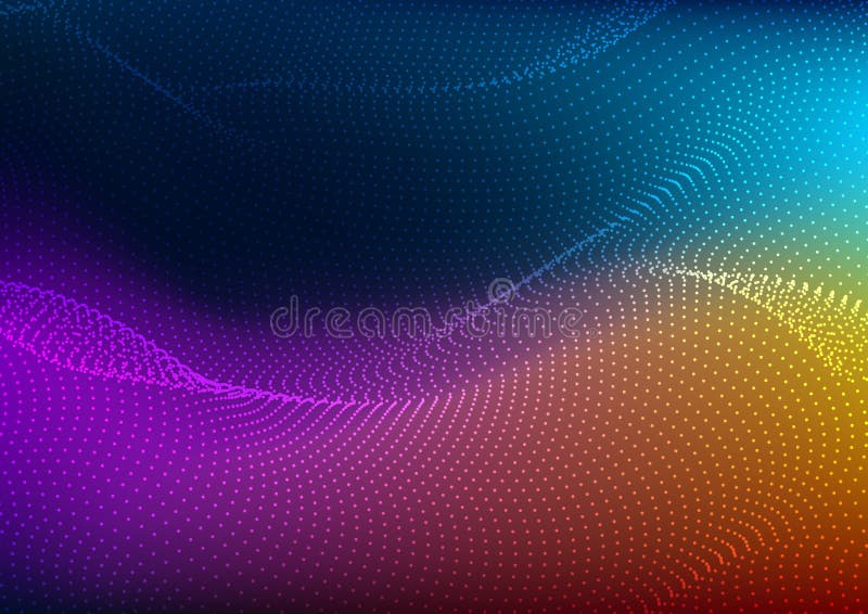 Abstract Technology Furturistic Design Dots Flow Particles Dynamic Wave ...