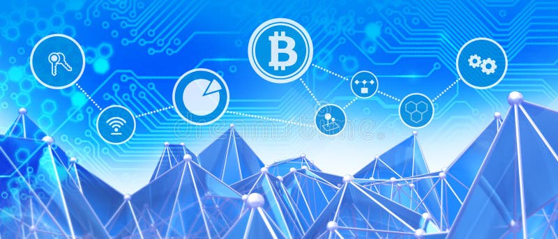 Abstract Technology Futuristic. Block Chain Technology Cryptocurrencies ...