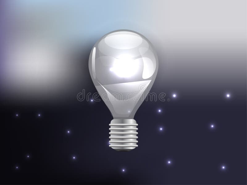 Abstract Technology Futuristic Concept Light Bulb And Dark Violet Color ...