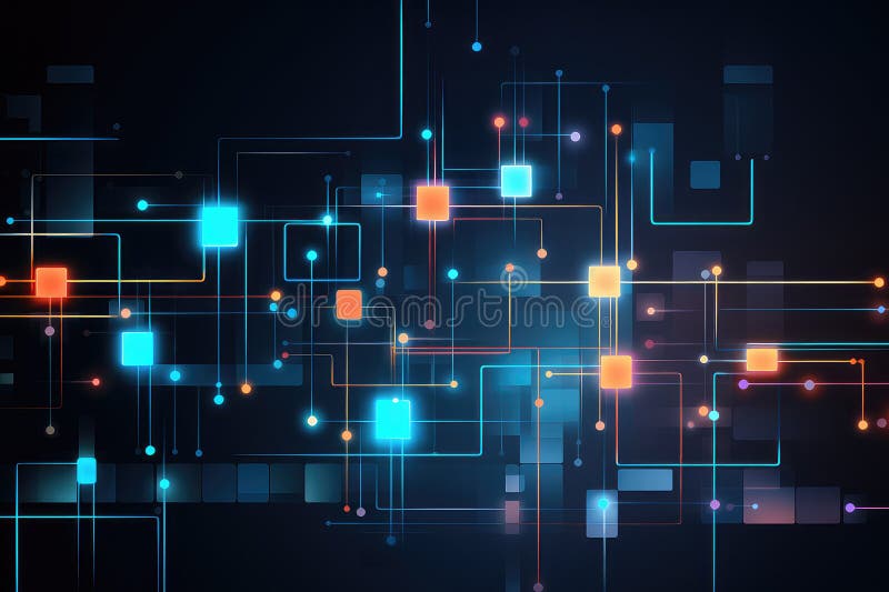 Abstract Technology Futuristic Digital Concept Square Pattern with ...