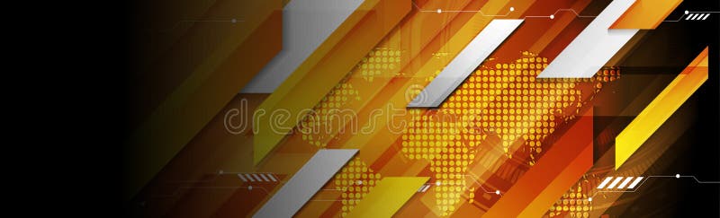 Abstract Technology Futuristic HUD Gear Web Banner Background Stock ...