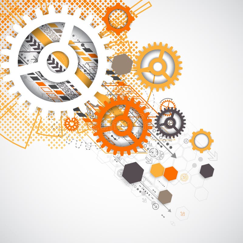 Abstract Technology Gears Background Stock Vector - Illustration of ...