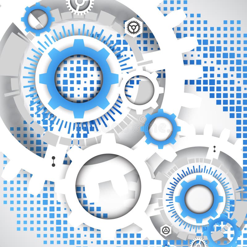 Abstract Technology Gears Background. Stock Vector - Illustration of ...