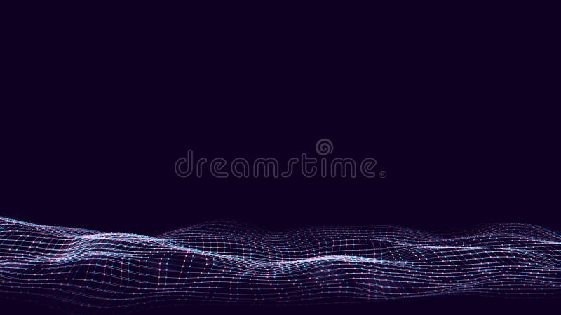 Abstract Technology Glitch Wave of Particles. Big Data Visualization ...