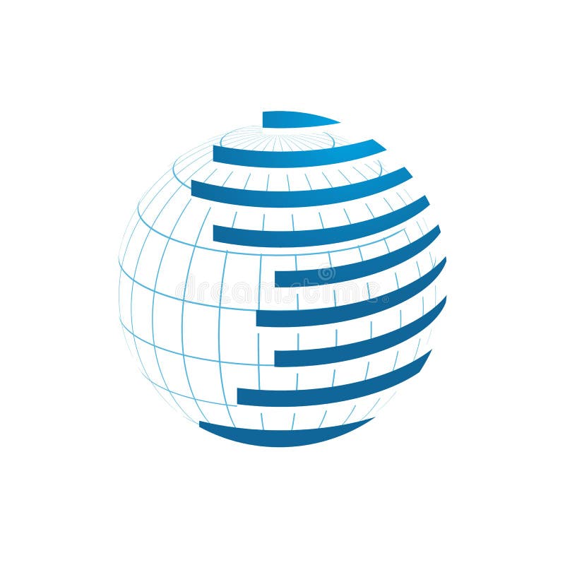 Abstract Technology Global Globe Logo Design Vector Illustrations Stock ...