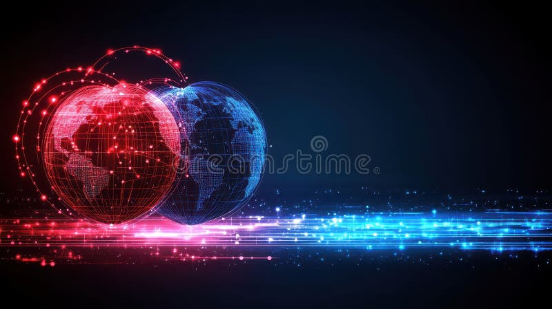 Abstract Technology Globe Background with Connecting Lines, Exploring ...