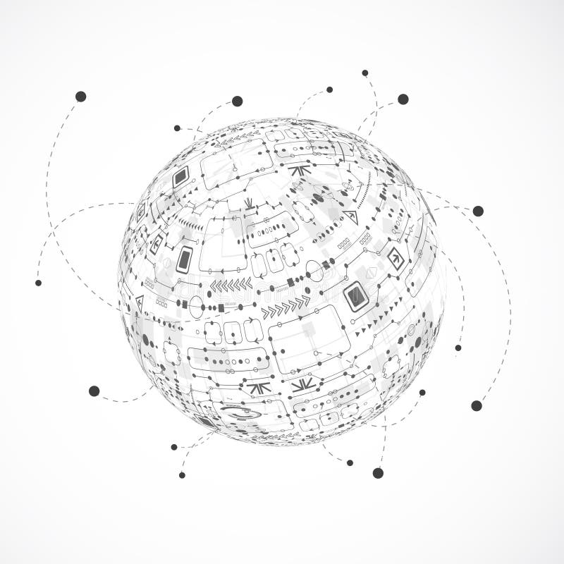 Technology 3D Globe Icons stock vector. Illustration of group - 100245842