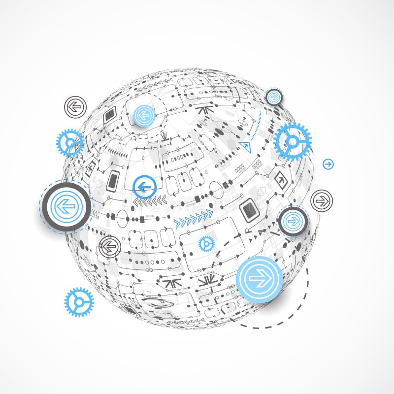 Technology 3D Globe Icons stock vector. Illustration of group - 100245842