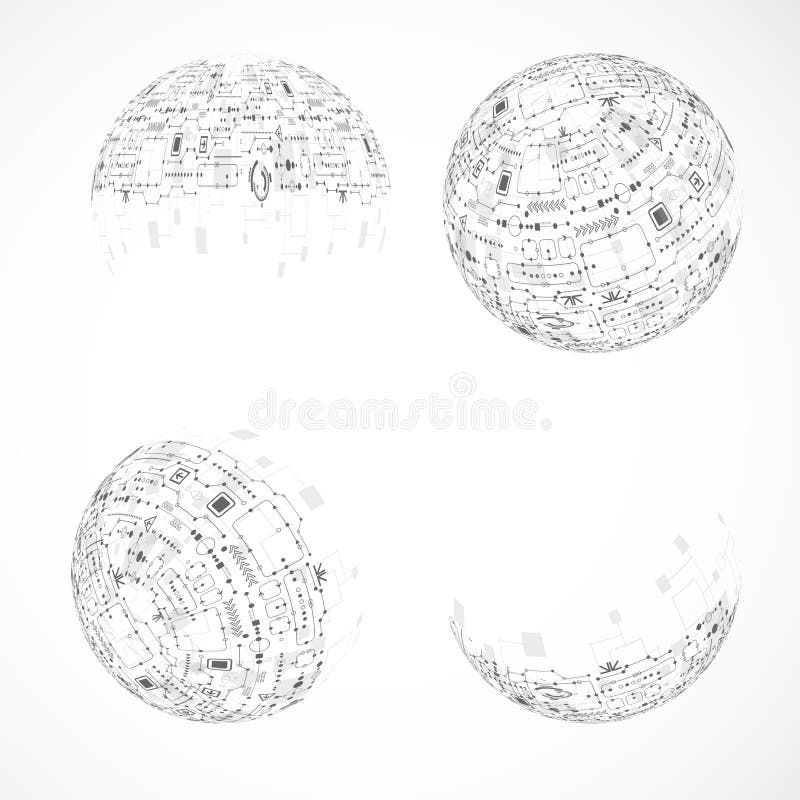 Technology 3D Globe Icons stock vector. Illustration of group - 100245842