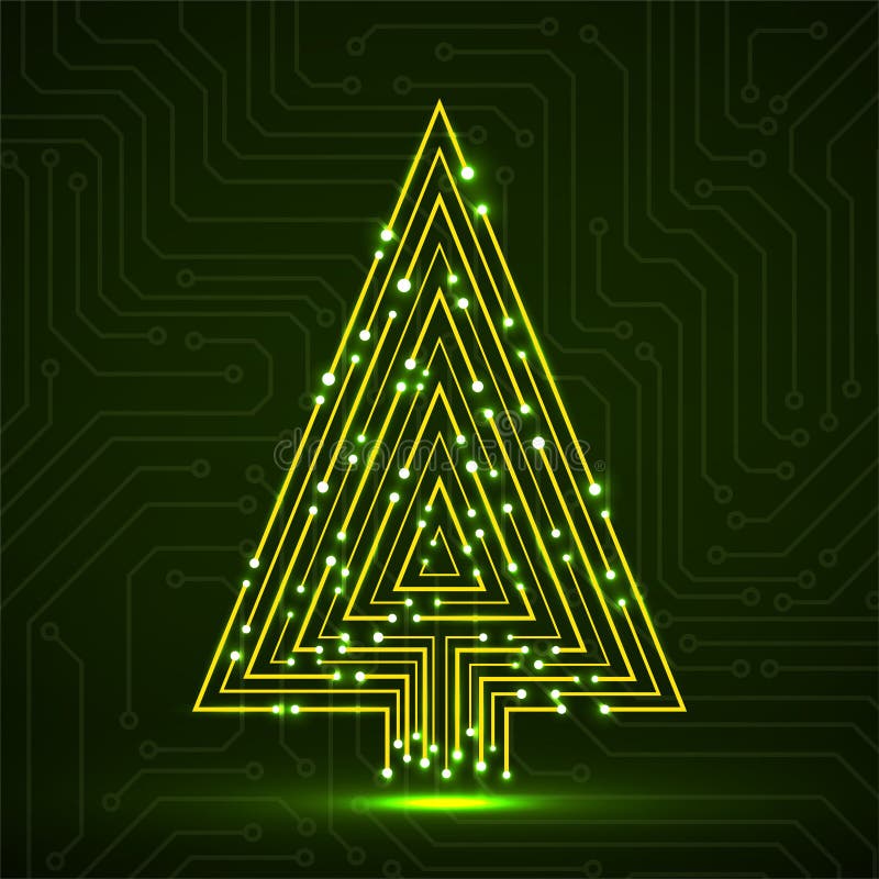 Hi-technology Christmas Tree Stock Illustration - Illustration of ...