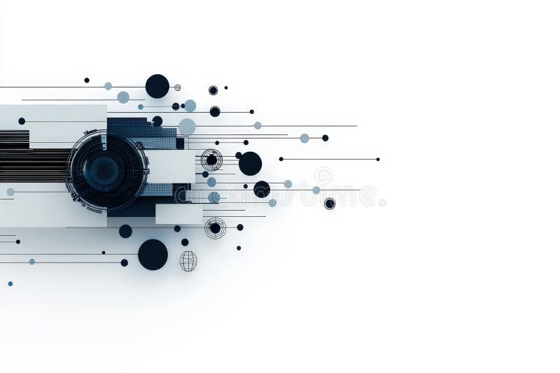 Abstract Technology Graphic Design White Background Stock Illustration ...