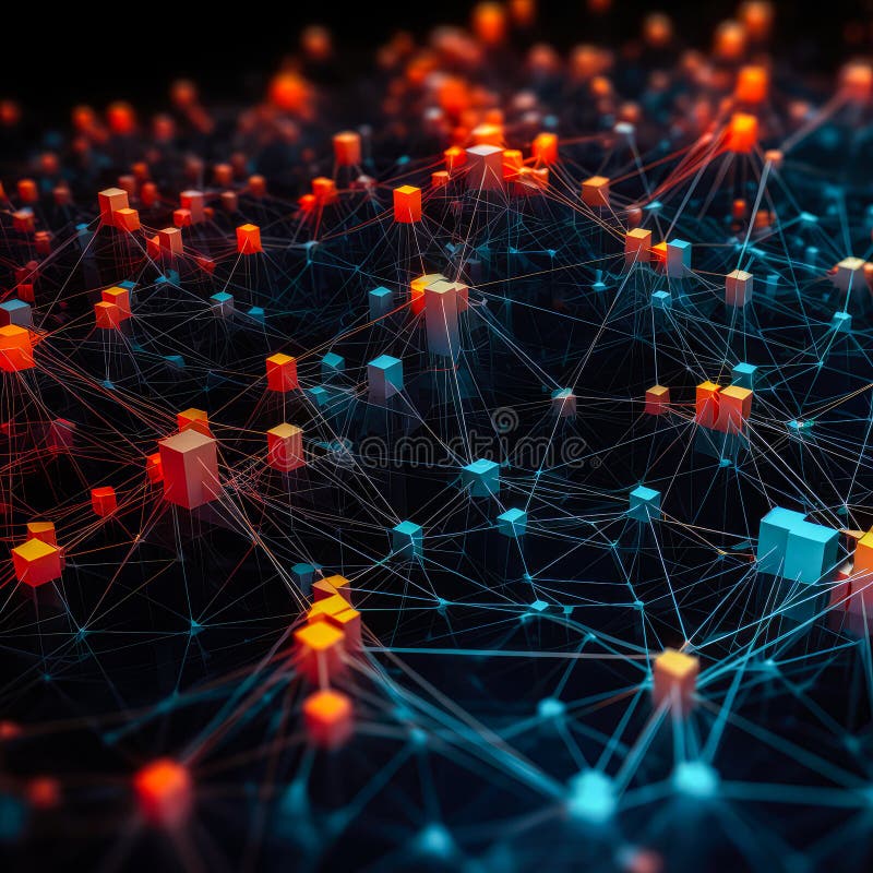 Abstract Technology Graphics with a Network and Cyberspace Concept ...