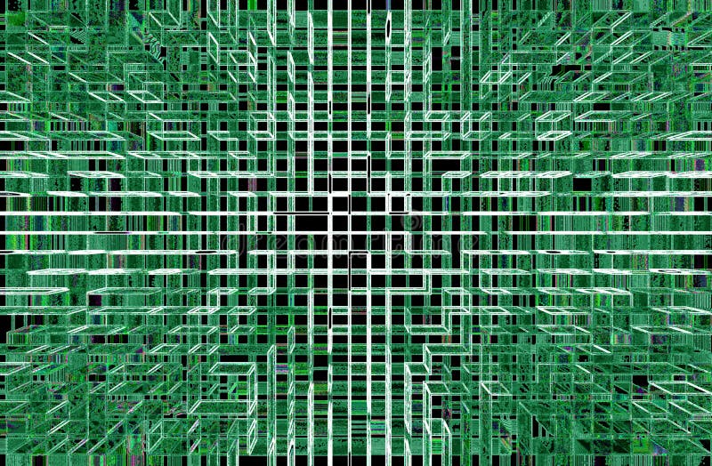 Abstract Technology Green Background Stock Illustration - Illustration ...