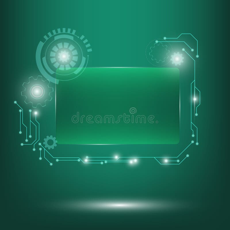 Abstract Technology Green Background Glow in Dark Stock Illustration ...