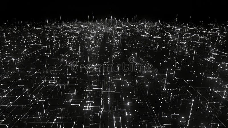 Abstract Technology Grid: Futuristic Network Background, Data ...