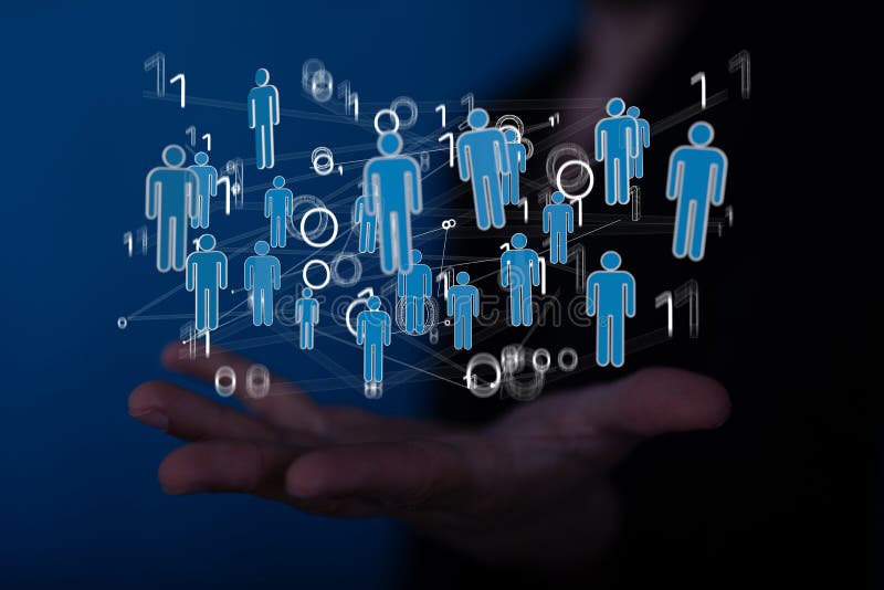 Abstract Technology Group and Data Stock Image - Image of link ...