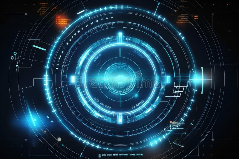 Abstract Technology Hud Interface Hologram Elements Neon Lights, Circle ...