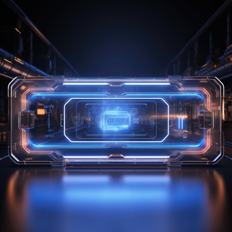 Abstract Technology Hud Interface Hologram Elements Neon Lights, Circle ...