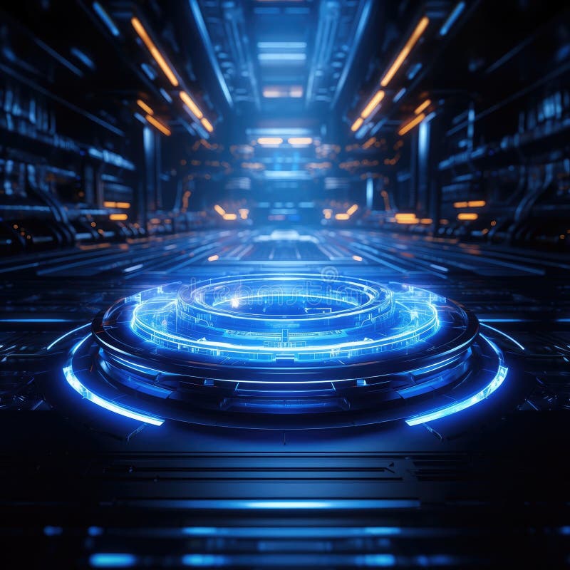 Abstract Technology Hud Interface Hologram Elements Neon Lights, Circle ...