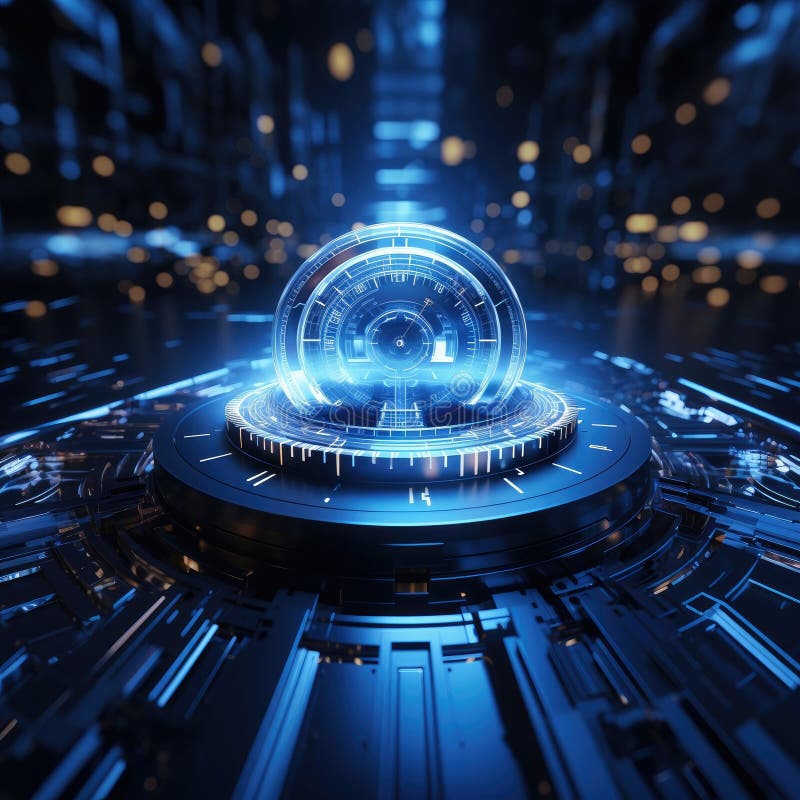 Abstract Technology Hud Interface Hologram Elements Neon Lights, Circle ...