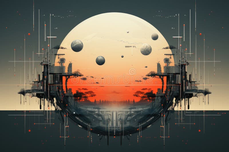 Abstract Technology Hud Interface Hologram Elements Neon Lights, Circle ...