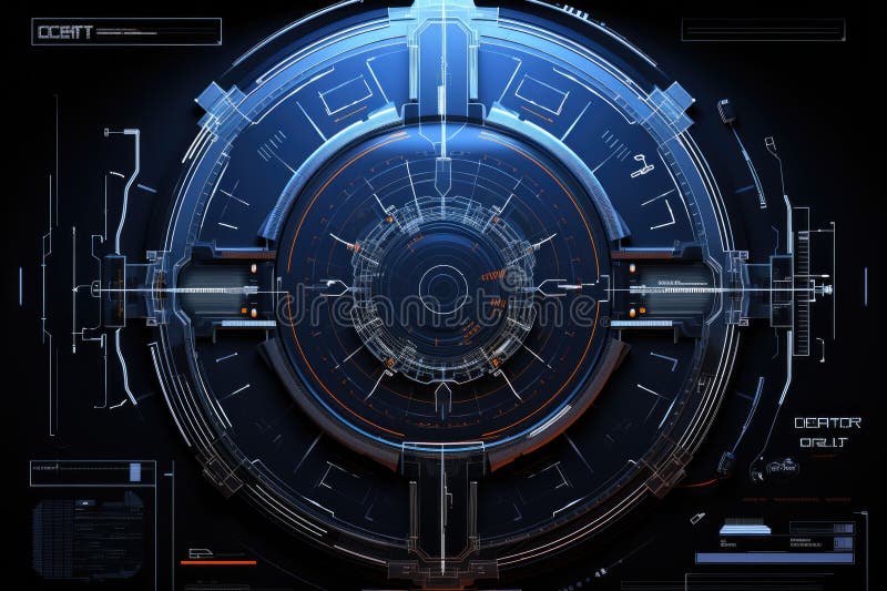 Abstract Technology Hud Interface Hologram Elements Neon Lights, Circle ...