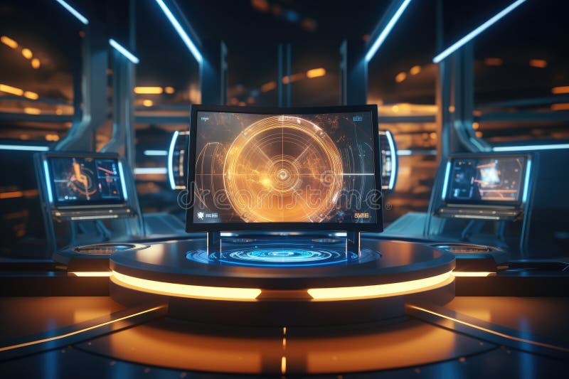 Abstract Technology Hud Interface Hologram Elements Neon Lights, Circle ...