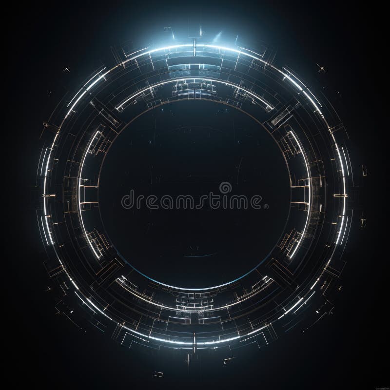 Abstract Technology Hud Interface Hologram Elements Neon Lights, Circle ...