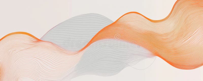 Abstract Technology Illustration with Orange Lines and Gradient Effect ...