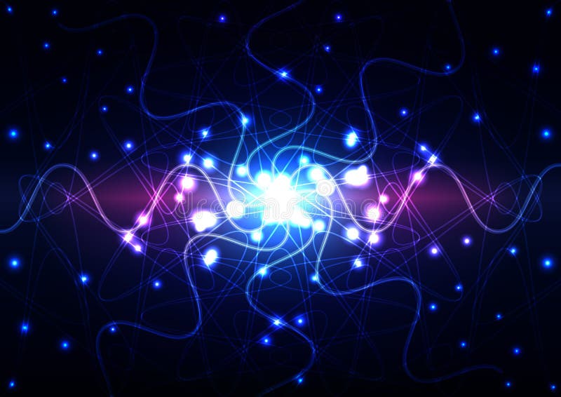 Abstract Technology Light Motion Style Concept. Particle Connection ...