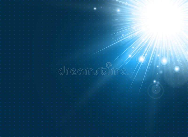 Abstract Technology with Lighting Burst on Blue Background. Stock ...