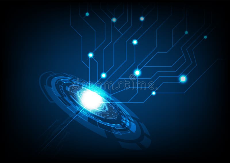 Abstract Technology with Lightning Sparkle and Triangles Molecules ...