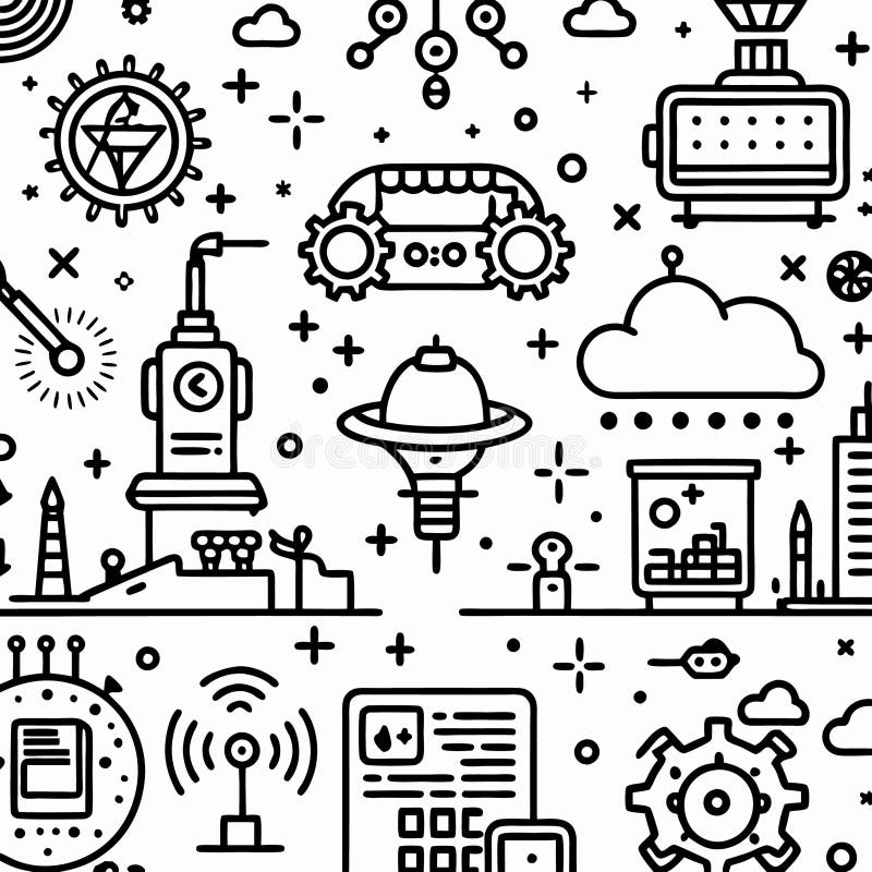 Abstract Technology Line Art Pattern Stock Vector - Illustration of ...